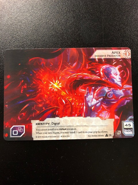 Netrunner Apex Promo Alternate Art FFG OP Quarter 2 2018 Q2 Identity ...