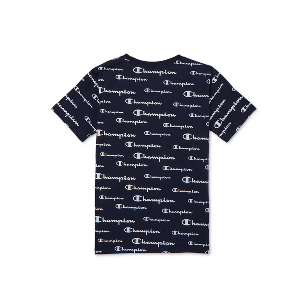 Champion Boys Short Sleeve All Over Print Script Athletic T-Shirt, Size ...