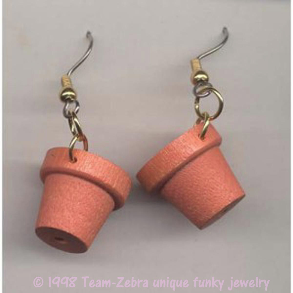 Cute Funky Terra Cotta FLOWER POT EARRINGS Garden Planter Charms ...