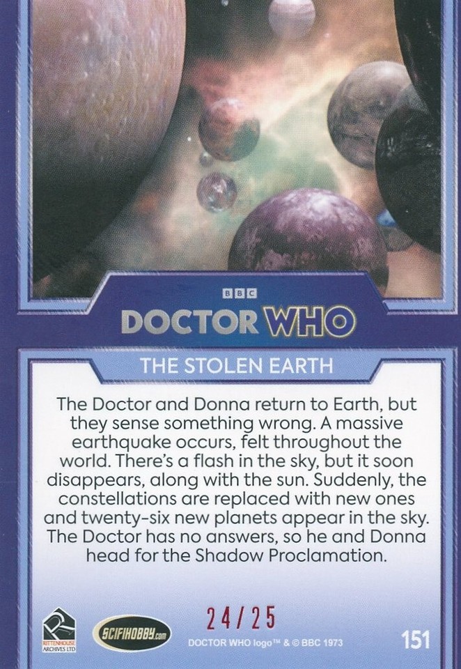 Rare New 2023 Doctor Who Red TARDIS Parallel Base chase card number 151 ...