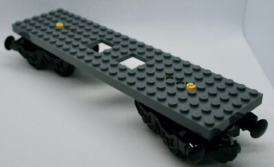 New LEGO Train Wheel Car Assembly - Dark Bluish Grey Base 6 x 24 (metal ...