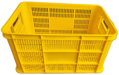 Heavy Duty Stackable Yellow Vented Lug Crate 68Litre | eBay Australia
