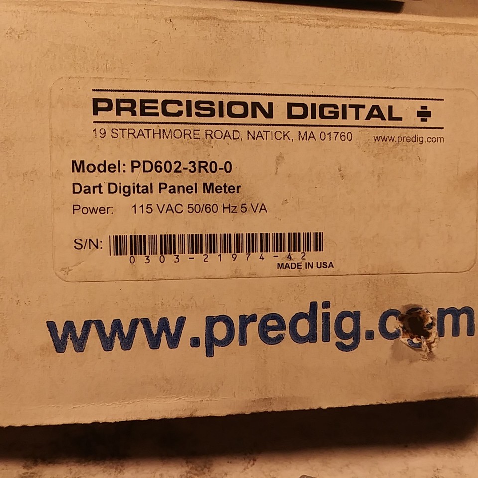 Precision Digital PD602-3R0-0 Dart Digital Panel Meter 115 VAC 50/60 Hz ...
