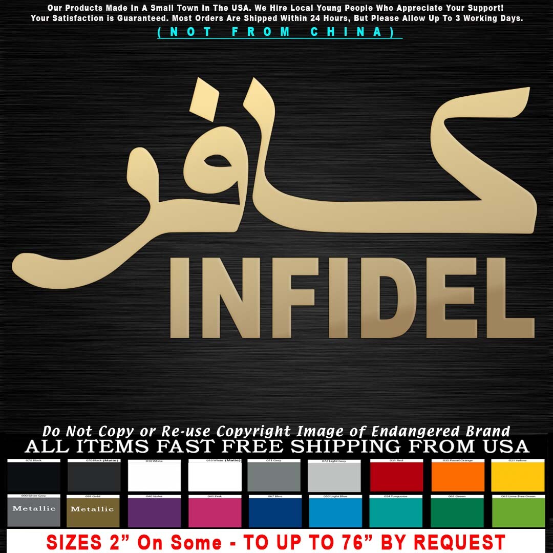 Infidel Arabic Text Under ISIS Patriot Military Decal Sticker | eBay