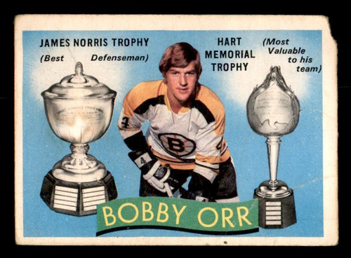 1971-72 O-Pee-Chee #245 Bobby Orr Bruins Hart & norris Trophies Poor ...