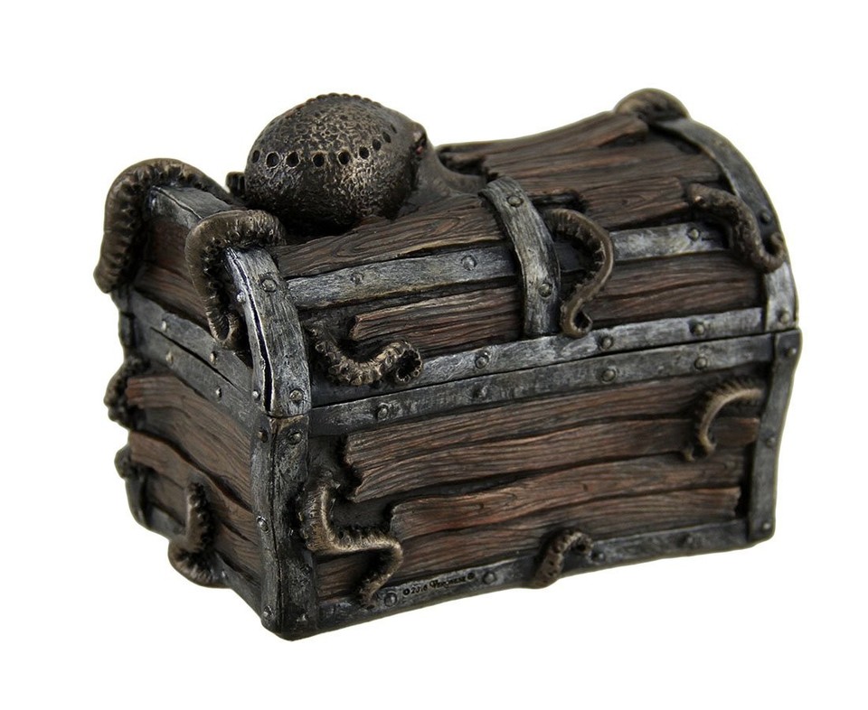 Veronese Design Octopus Escape Decorative Deep Sea Treasure Chest ...