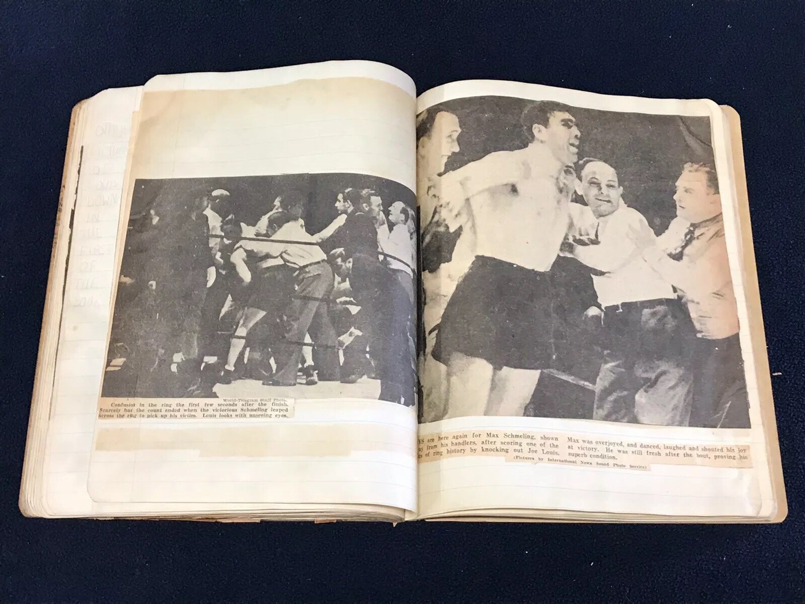 1930's Boxing Scrapbook, Joe Louis vs Max Schmeling, Jack Sharkey, Phil ...