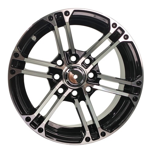 13X 6 Inch Black Machine Face Wheels Rim 4x100 / 4x114.3 Wheel 4 Lug ET ...
