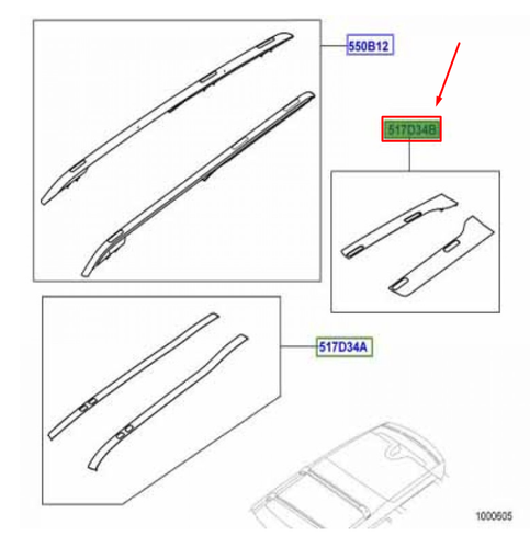 LAND ROVER DISCOVERY V L462 Roof Rail Finishers VPLRR0158 New Genuine ...