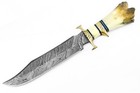 Damascus Steel, Boing Knife, Handmade Hunter, Fixed Blade Knifo Camping ...