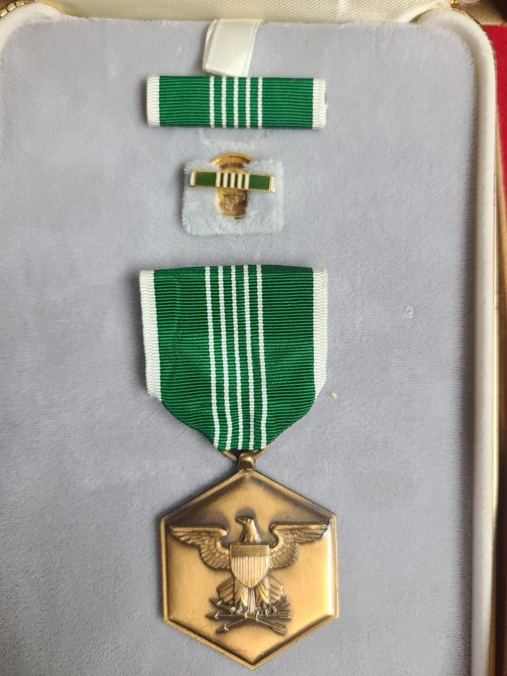 Vietnam Era (7/78) Army Commendation Medal, Ribbon, Lapel Pin Box Set ...