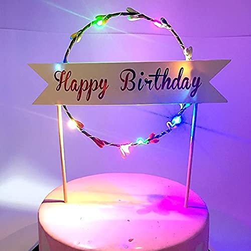 Led Light Cake Topper Birthday Anniversary Valentine Cake Decoration ...