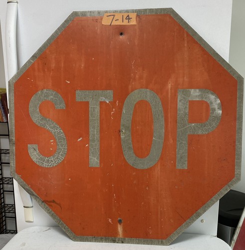 Traffic Road Street Sign Authentic Retired STOP SIGN 30"x30" Lot 7-14 ...