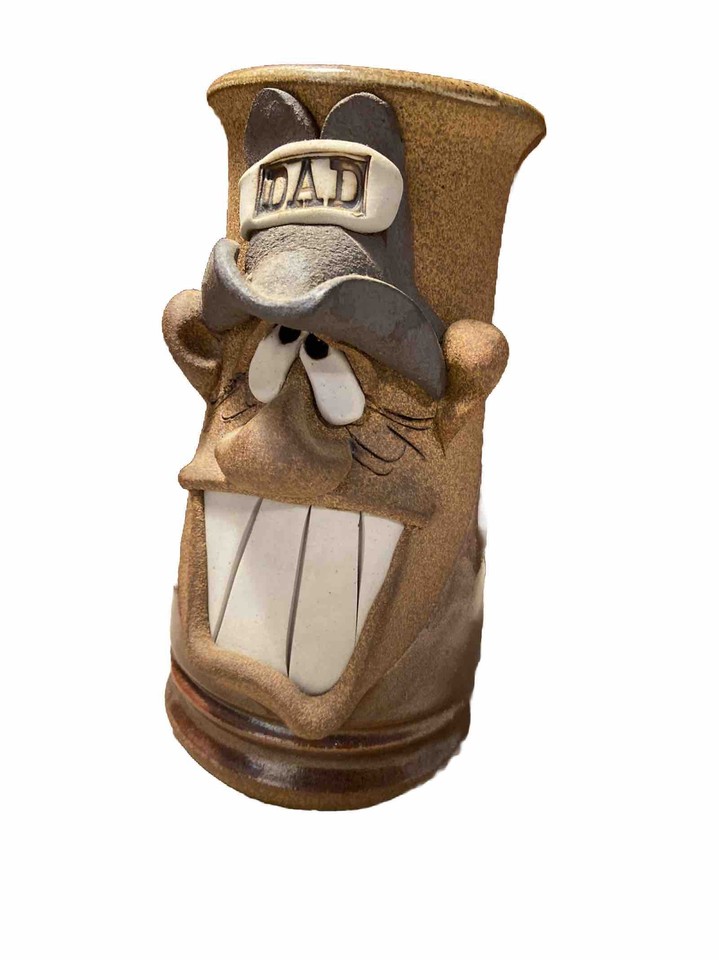 Vintage MMS Mahon Signed Funny Face Large 3-D Art Pottery Stoneware ...