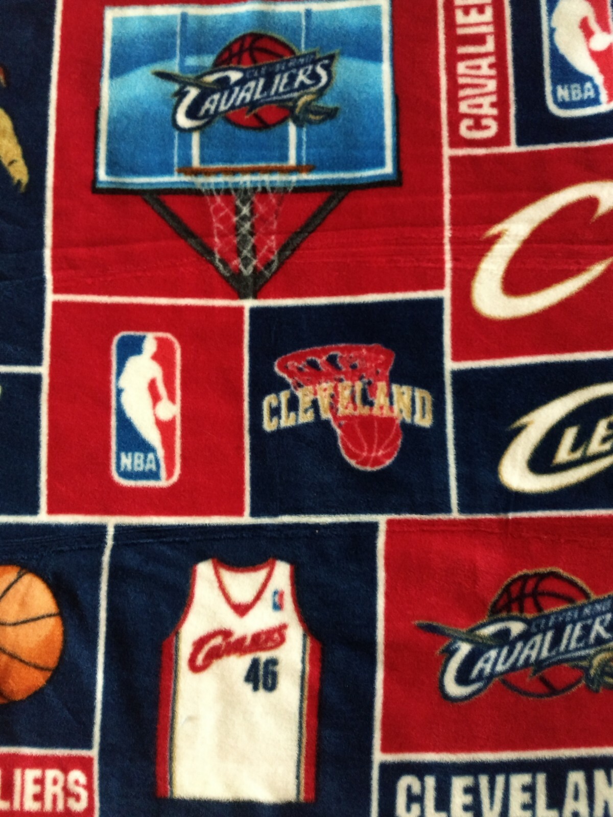 Fleece Cleveland Cavaliers NBA basketball Fleece Fabric Print by the ...