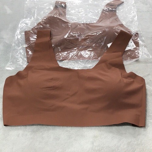 2 Aflani Core Bra Hang TShirt Bra Brown Wireless Size L New | eBay