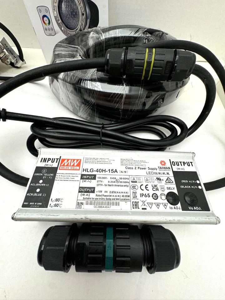 Hqua Hqua-PN04DC LED Inground Swimming Pool Spa Light RGBW 15w, 6" w ...