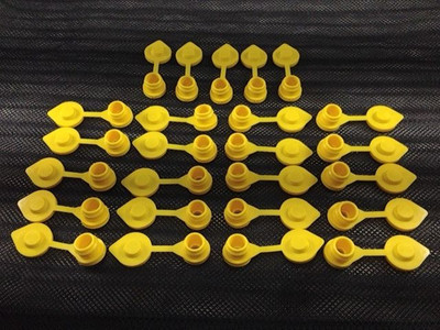 25 - Vintage Yellow Gas Can Vent Caps Blitz Craftsman Chilton Septer ...