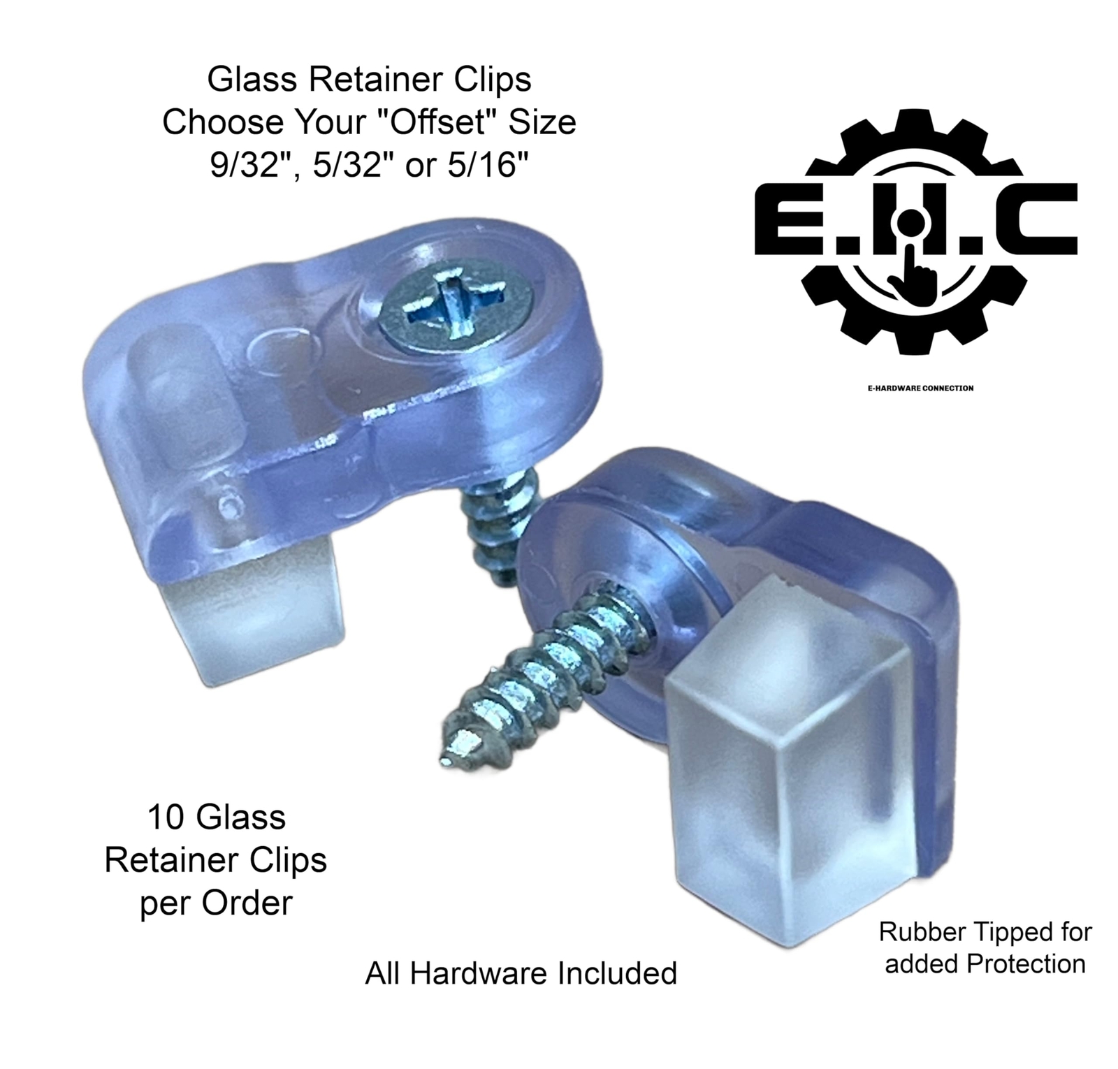 Glass Retainer Clips / “Clear “Glass Clips with All Hardware /Choose ...