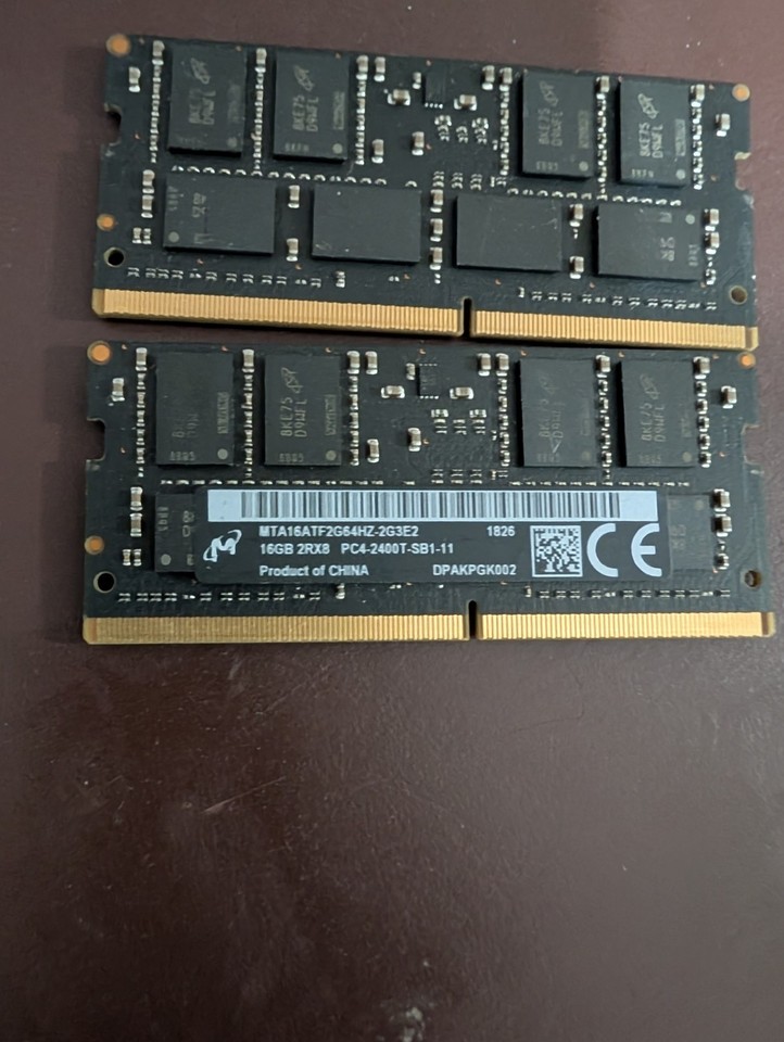 MICRON 32GB DDR4 PC4-2400T-SB1-11 2RX8 LAPTOP MEMORY MTA16ATF2G64HZ ...