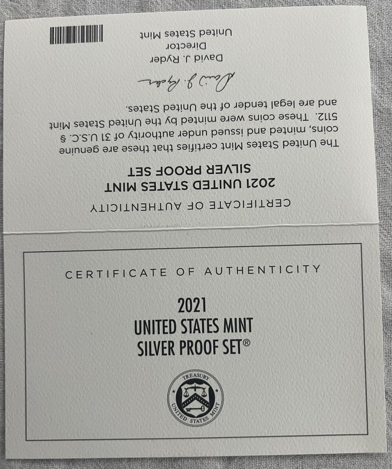 2021 US Mint SILVER Proof Set w/ COA - 4 coins at 99.9% SILVER | eBay