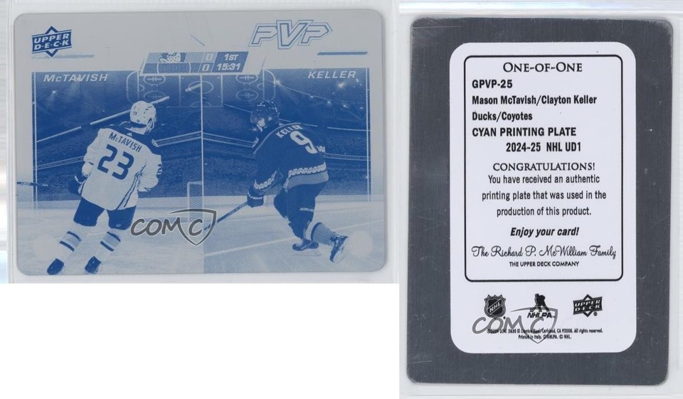 2024 UD Printing Plate Cyan Achievement 1/1 Mason McTavish Clayton ...