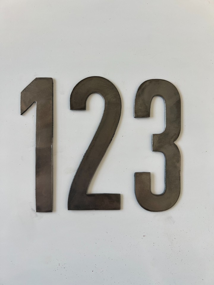 3 Inch Metal Letters & Numbers Rusty or Natural Finish Mounting Holes ...