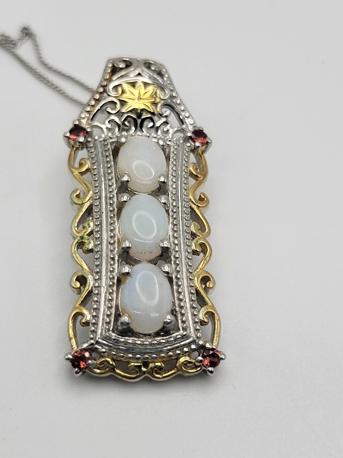 Chuck Clemency STS Sterling Silver Scroll Opal Gemst… - Gem