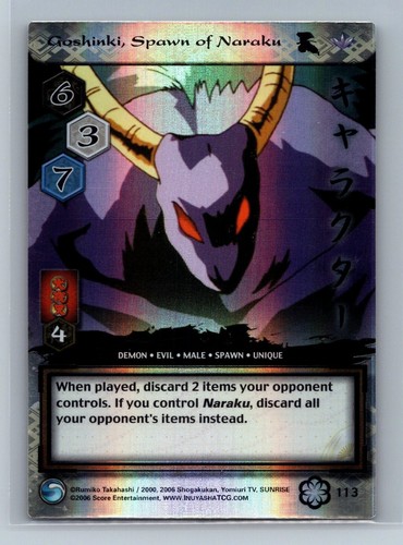 Inuyasha TCG - Goshinki, Spawn of Naraku 113 - FOIL Rare - Score Saisei ...