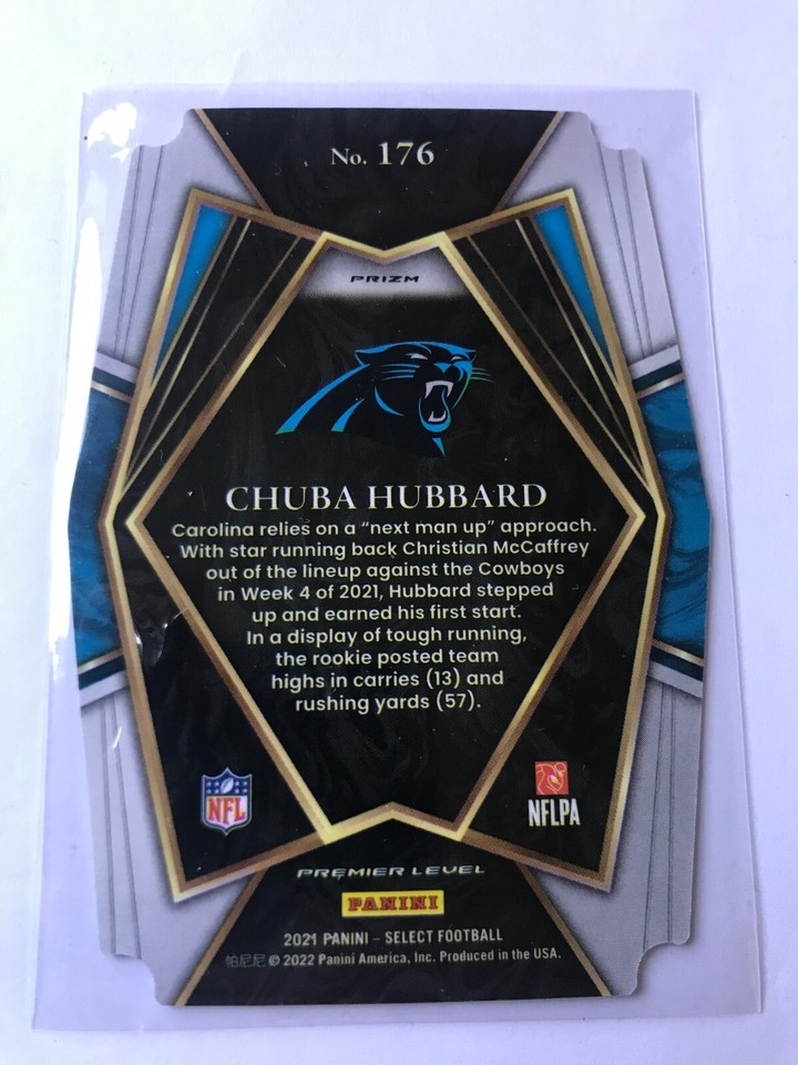 CHUBA HUBBARD 2021 Select Football RC Premier Level Panthers BLACK GOLD ...