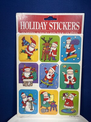 Vintage SEALED Paper Magic Group Christmas Sticker Pack Santa 2 Sheets ...
