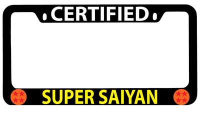 Black METAL License Plate Frame Certified Super Saiyan Accessory Dragon ...