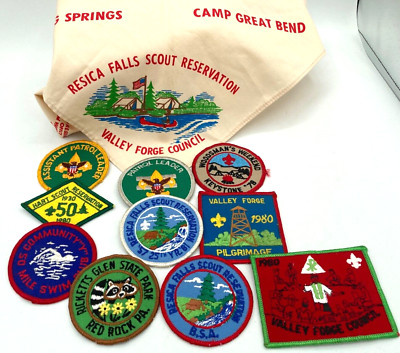 BOY SCOUTS OF AMERICA BSA VINTAGE SCARF AND LOT OF VINTAGE PATCHES | eBay