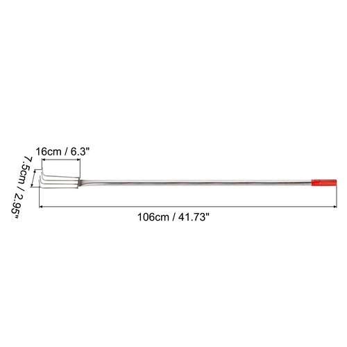 4 Teeth Claw Rake 41.73-inch Stainless Steel Rake with Rubber Handle ...