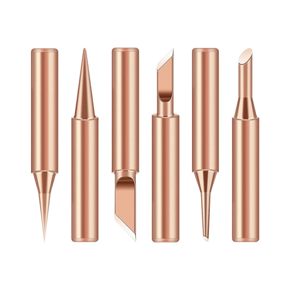 Professional Grade Pure Copper Soldering Iron Tips 6Pcs for 900MT ...