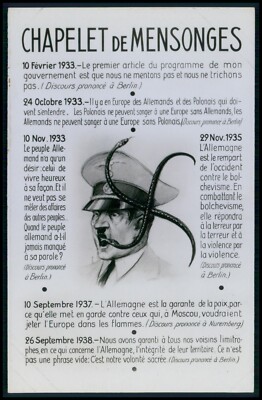 caricature Hitler snake lies WWII ww2 war anti nazi original old 1940s ...