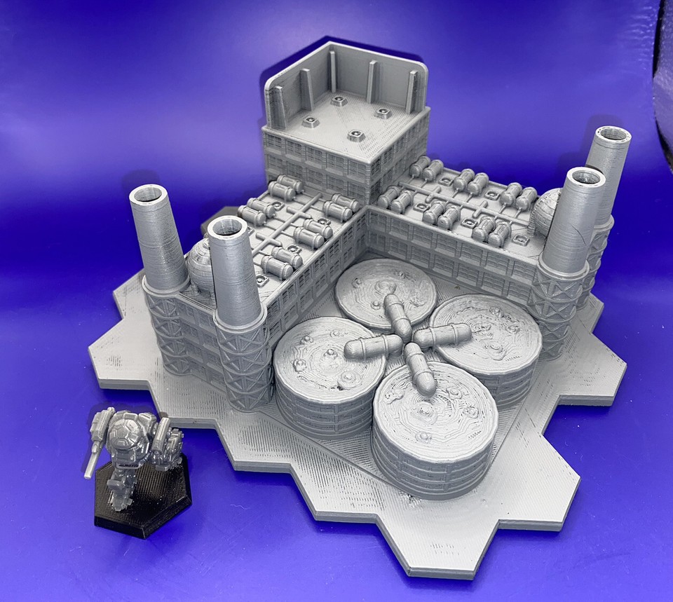 Chemical Plant w/ Hex Base, Tabletop Terrain Battletech (6mm) | eBay