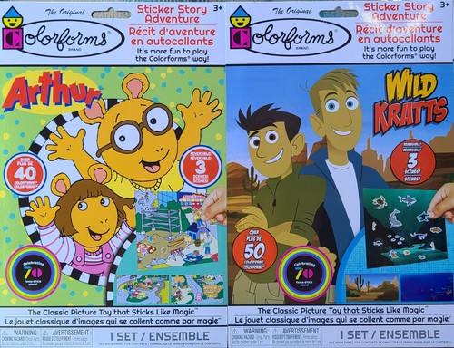 PBS Kids Wild Kratts & Arthur Colorforms Sticker Story Adventure Set | eBay