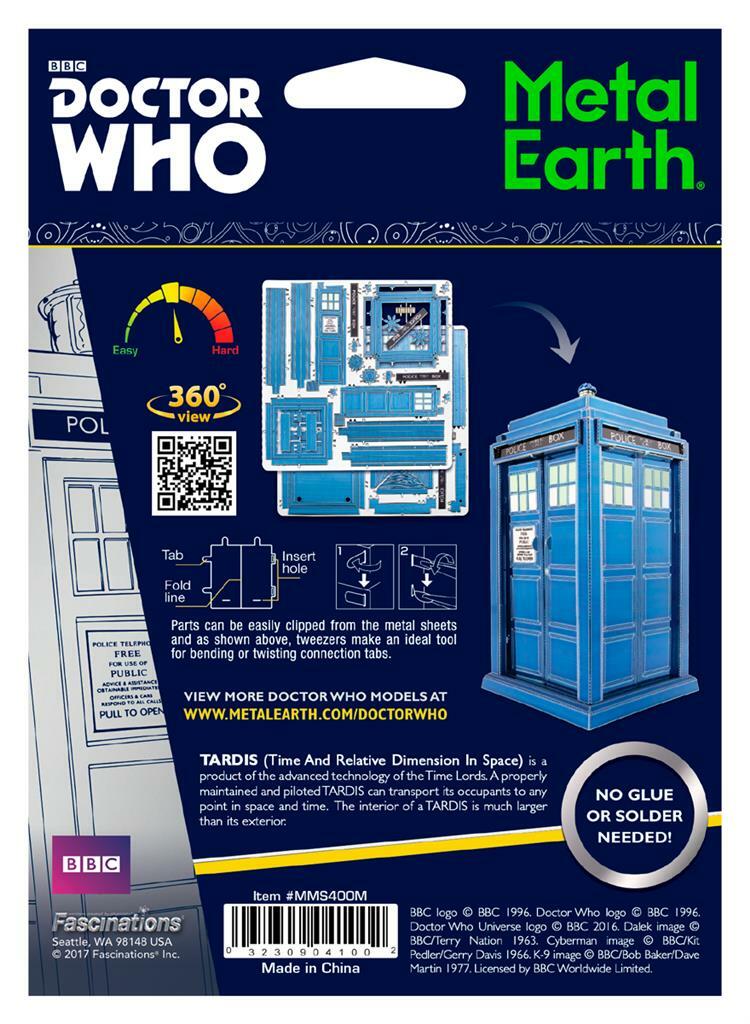 Fascinations Metal Earth Doctor Who Tardis 3D Laser Cut Steel Model Kit ...