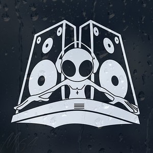 DJ Alien Loudspeakers Car Decal Vinyl Sticker For Window Or Panel Or ...