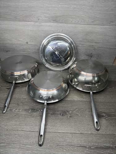 Emeril 3Qt 4Qt All Clad Copper Core Pan &10" Skillet ~Same Lid Fits All ...