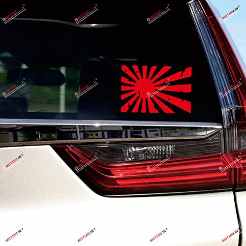 2X red 6'' Japanese Rising Sun Flag Decal Sticker Car Vinyl Distressed ...