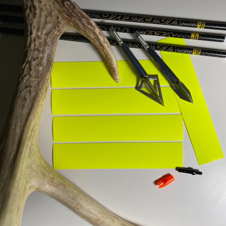 3 Arrows Archery - Arrow Wraps - FLO YELLOW. 15 pack (Multi Size) Made ...