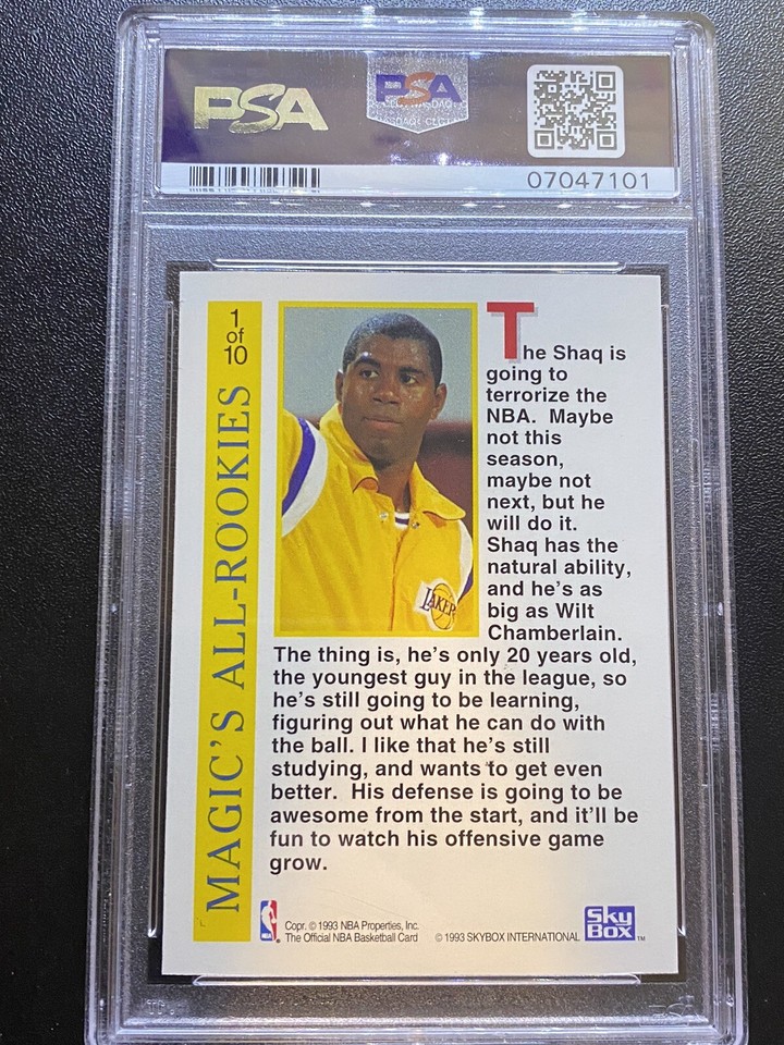 1992 HOOPS MAGIC'S ALL-ROOKIES #1 SHAQUILLE O'NEAL ROOKIE RC PSA 10 | eBay
