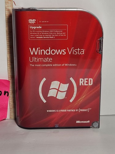 Microsoft Windows Vista Ultimate Upgrade Product Red 32 & 64 Bit Used ...