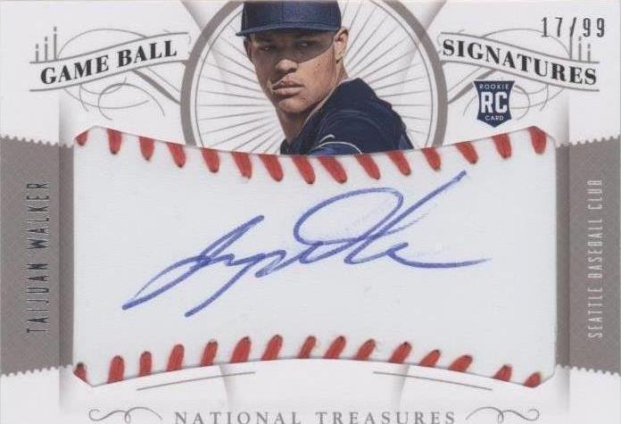 2014 Panini National Treasures - Game Ball Signatures Taijuan Walker ...