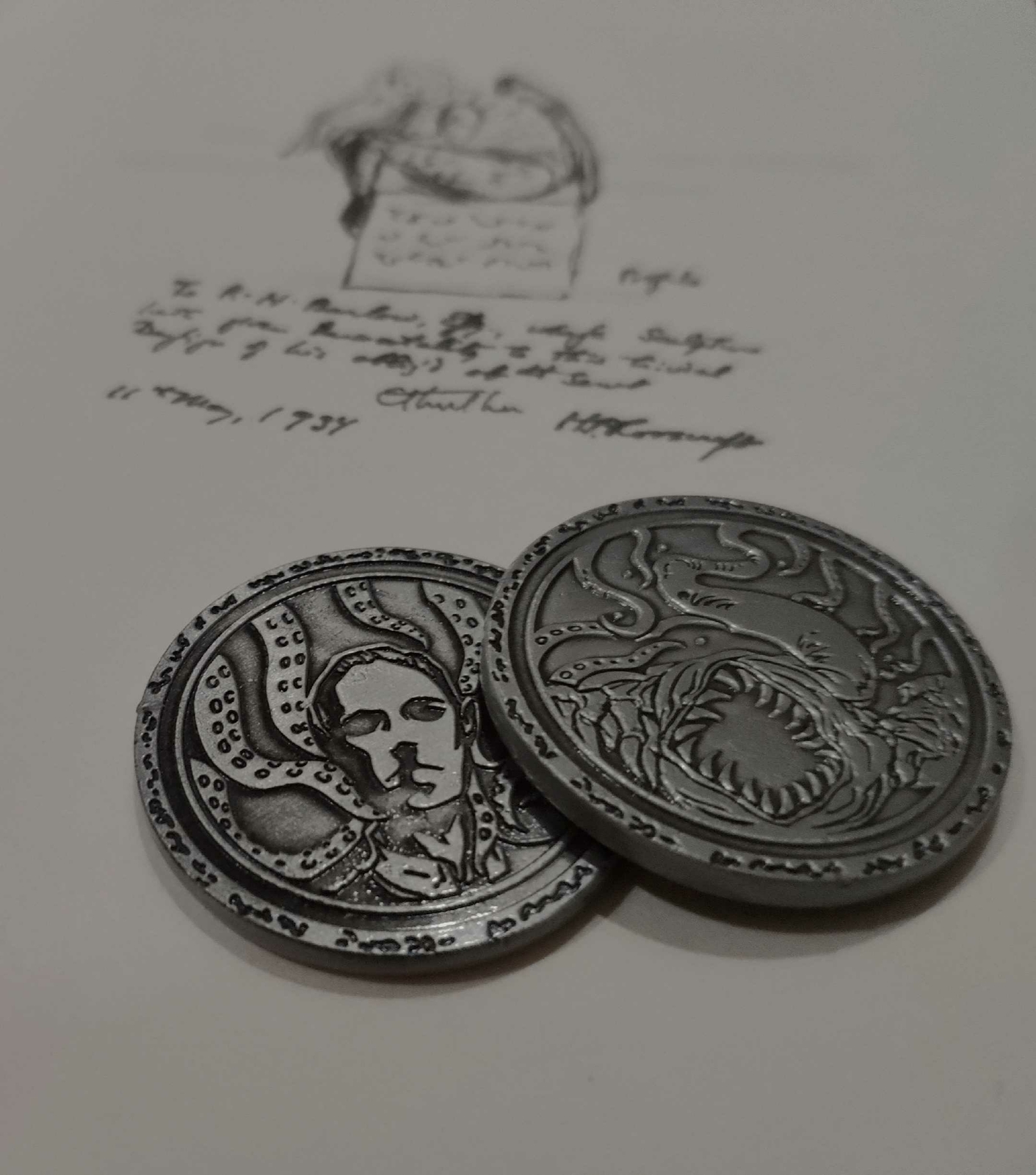 Cthulhu Mythos Young Cthulhu Statue Metal Coin Game Coins version 3pcs ...