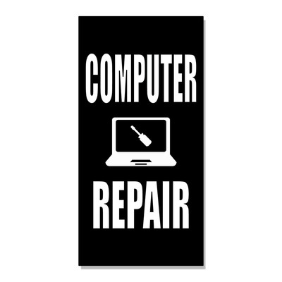 Computer Repair Colorful Stripe Business DECAL STICKER Retail Store ...