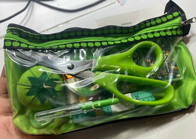 Allary Deluxe Sewing Kit in Durable Zipper Pouch, Green | eBay