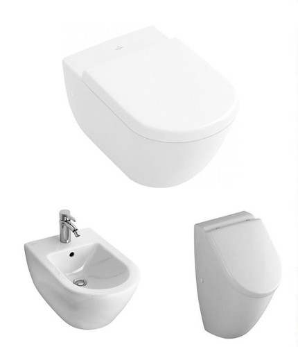 VILLEROY & BOCH SUBWAY 2.0 WAND WC INKL WC-SITZ & SSS+BIDET/URINAL ...